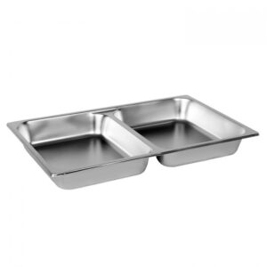 truecraftware-full size 2-1/2" deep stainless steel anti-jamming divided steam pan 24 gauge- chafing steam food pan anti-jam steam table hotel pan for restaurant family events personal catering use