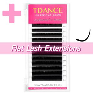 tdance easy fan lashes volume eyelash extensions 0.07 d curl mix 14-19mm + ellipse flat lashes 0.15 d curl 8-15mm