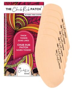 the chub rub patch for thighs (as seen on shark tank), anti chafe thigh chafing prevention friction tape patches, anti chafing skin tape for inner thigh rubbing prevention women (3 pairs), ivory