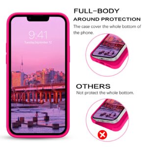 BENTOBEN for iPhone 13 Mini Case, iPhone 13 Mini Phone Case, Slim Fit Liquid Silicone Soft Gel Rubber Anti-Scratch Shockproof Phone Cover with Microfiber Lining for iPhone 13 Mini 5.4", Hot Pink