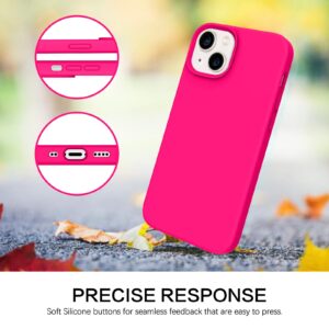 BENTOBEN for iPhone 13 Mini Case, iPhone 13 Mini Phone Case, Slim Fit Liquid Silicone Soft Gel Rubber Anti-Scratch Shockproof Phone Cover with Microfiber Lining for iPhone 13 Mini 5.4", Hot Pink