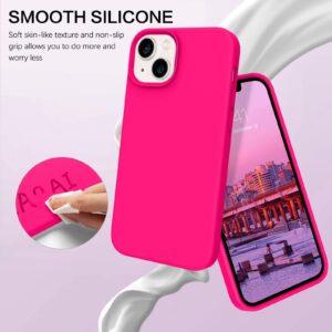 BENTOBEN for iPhone 13 Mini Case, iPhone 13 Mini Phone Case, Slim Fit Liquid Silicone Soft Gel Rubber Anti-Scratch Shockproof Phone Cover with Microfiber Lining for iPhone 13 Mini 5.4", Hot Pink