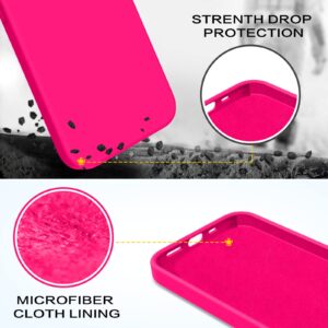 BENTOBEN for iPhone 13 Mini Case, iPhone 13 Mini Phone Case, Slim Fit Liquid Silicone Soft Gel Rubber Anti-Scratch Shockproof Phone Cover with Microfiber Lining for iPhone 13 Mini 5.4", Hot Pink