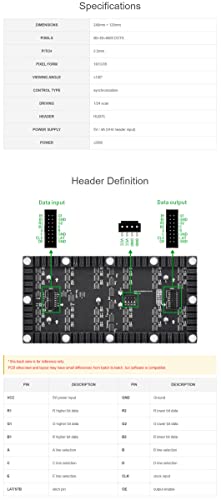 Coolwell Full Color RGB Flexible LED Matrix Panel for Raspberry Pi 4B+ 4B 3B+ 3B 2B+ Zero W WH Pico ESP32 Ardui 2.5mm Pitch 96×48 Pixels Adjustable Brightness and Bendable PCB