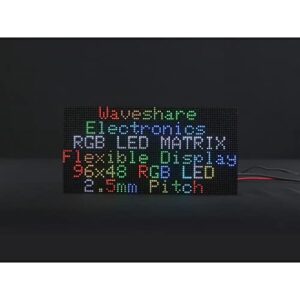 coolwell full color rgb flexible led matrix panel for raspberry pi 4b+ 4b 3b+ 3b 2b+ zero w wh pico esp32 ardui 2.5mm pitch 96×48 pixels adjustable brightness and bendable pcb