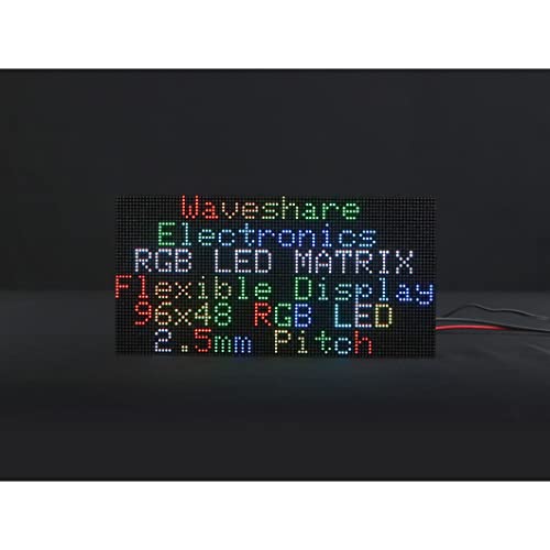 Coolwell Full Color RGB Flexible LED Matrix Panel for Raspberry Pi 4B+ 4B 3B+ 3B 2B+ Zero W WH Pico ESP32 Ardui 2.5mm Pitch 96×48 Pixels Adjustable Brightness and Bendable PCB