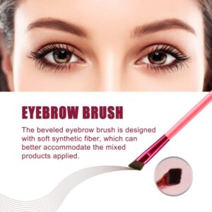 4D Hair Stroke Brow Stamp Brush, Eyebrow Hair Stroke Brush, Multi-Function Eyebrow Brush Ultra-thin Angled Realistic Eyebrow Brush & Eyebrow Cream Makeup Brush Set (Dark brown)