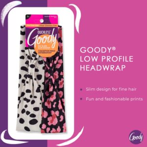 GOODY Low Profile Headwraps for Fine Hair - 2 Count, Cheetah - Comfortable and Stylish Fabric Won't Pull, Snag or Damage Your Hair - Pain-Free Hair Accessories for Women, Men, Boys, and (Pack of 2)