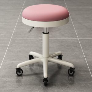 dmuniz solid stools,saddle stool- rolling spa salon-ergonomic saddle chair-esthetician chair for for beauty,hair,massage salon, lab, kitchen/pink