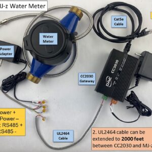 DAE MJ-100z 1" Encoded Water Meter with RS485 Communication, IP68, NPT Couplings, Gallons