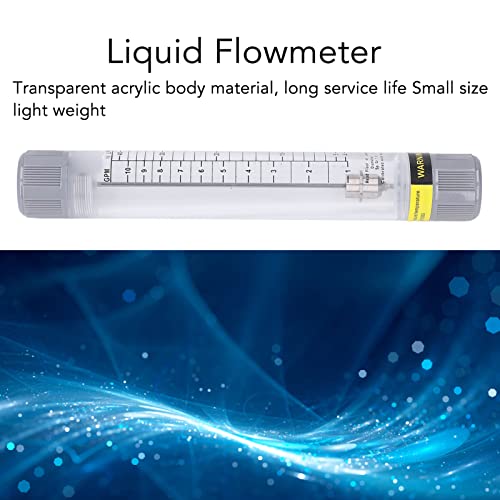 Flowmeter, 1-10GPM Acrylic Liquid Flow Meter Tube Type Transparent Accuracy Durable for Factory