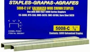 duo fast type 1/2-inch crown x 1/4-inch length for duo fast 5008c 20 gauge galvanized staple, 5000 pack