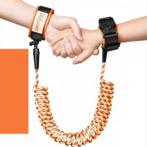 kids baby safety lock anti-lost night reflective harness rope wristband child leash 2 meters (orange)