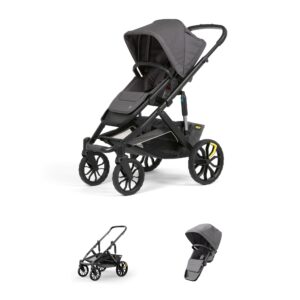 veer switch&roll stroller | 4 wheel all-terrain stroller with switchback seat | fits all major infant car seats (adapters sold separate) | shock absorbing, durable, maneuverable, collapsible