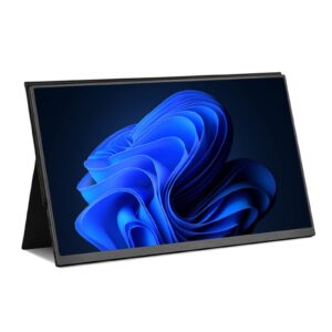 serchou portable narrow-edge display 15.6-inch external expansion screen ips hd mobile monitor with intelligent protective cover