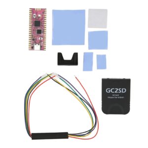 for rpi microcontroller module, mini development board, dual core for cortex m0plus processor, with gc2sd sd reader, for gamecube for wii consoles (black)