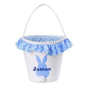 personalized easter baskets for kids, easter basket bags, easter basket ideas, easter basket for baby toddler, easter hunt basket, easter eggs basket, easter baskets for gifts empty - blue