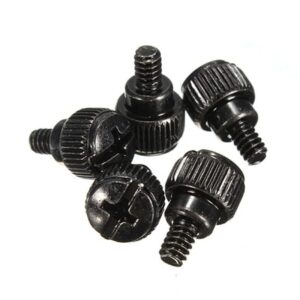 nttham 10pcs 3.5x5mm black thread teeth length 5mm computer pc case cooling fan toolless adjustment screw thumbscrews thumb screw