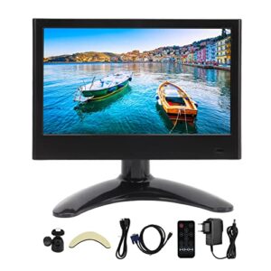 fydun gaming monitor ips, 7 inch portable mini ith remote control 100240v color vga av dc usb hd multimedia interface dual speakers