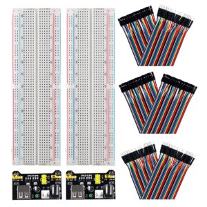 mb-102 solderless breadboard 830 tie points protoboard pcb board with power supply module multicolored cable for arduino diy electronics