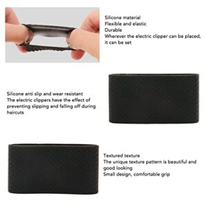 Silicone Clipper Bands 3 Pcs Black Non Slip Clipper Grip Hair Clip Silicone Case Barber Sleeve Heat Clipper Hair Mat for Hairdressers