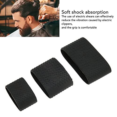 Silicone Clipper Bands 3 Pcs Black Non Slip Clipper Grip Hair Clip Silicone Case Barber Sleeve Heat Clipper Hair Mat for Hairdressers