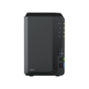 Synology DS223 2-Bay Diskstation NAS (Realtek RTD1619B Quad-Core 2GB Ram 1xRJ-45 1GbE LAN Port) 8TB Bundle with 2 x 4TB Seagate IronWolf NAS HDDs