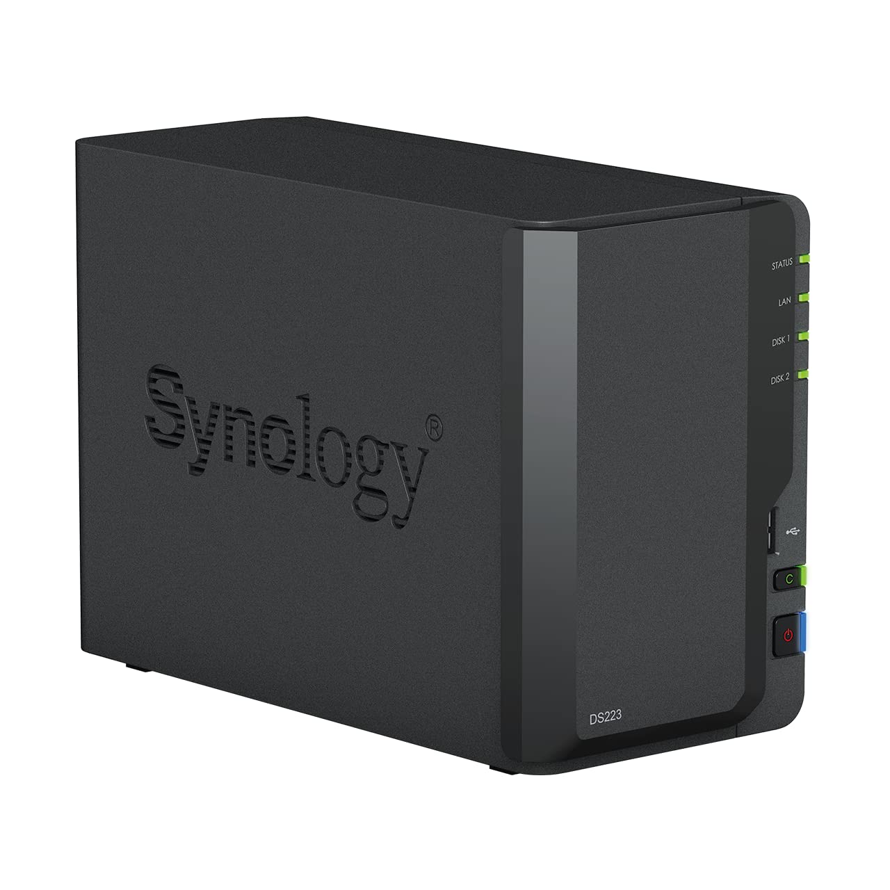 Synology DS223 2-Bay Diskstation NAS (Realtek RTD1619B Quad-Core 2GB Ram 1xRJ-45 1GbE LAN Port) 8TB Bundle with 2 x 4TB Seagate IronWolf NAS HDDs