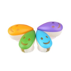 fomiyes 4 pcs toothbrush holder smile face wall toothbrush case with suction cup toothbrush protector holder for kids and adult