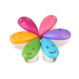 FOMIYES 4 Pcs Toothbrush Holder Smile Face Wall Toothbrush Case with Suction Cup Toothbrush Protector Holder for Kids and Adult