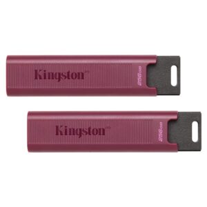 kingston datatraveler max type-a 256gb high performance usb flash drive usb 3.2 gen 2 up to 1000 mb/s sliding cap design dtmaxa/256gb - 2 pack