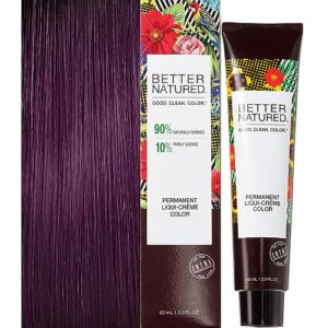 better natured permanent 3v dark plum hair color dye - naturally-derived, vegan & 100% gray coverage that lasts up to 8 weeks