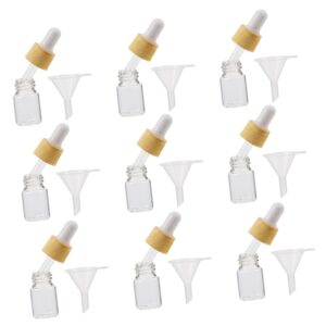 sherchpry 20pcs with and liquid funnels cosmetic funnel travel containers clear empty frosted mini essential perfume jars dropper sample ml refillable bottles essence for bottle