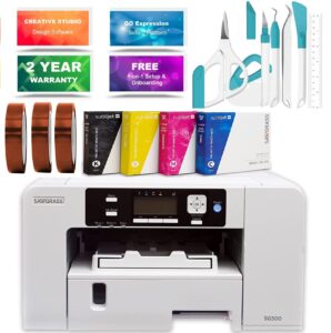 sawgrass sg500 sublimation printer starter bundle with inks, sublimax paper, 3 tapes, 7-piece craft tool set, software - authorized sawgrass dealer