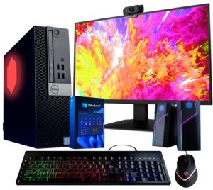 dell optiplex 5060 (rgb) desktop computer | quad core intel i5 (3.2ghz) | 8gb ddr4 ram | 500gb ssd solid state | 22in lcd monitor | rgb ultimate desktop kit | windows 11 pro (renewed)