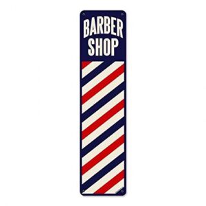 barber shop tin metal sign barbers pole striped hair stylist salon,16" x 4"