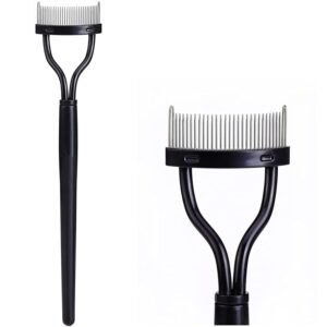 eyelash comb eyebrow brush eyelash separator mascara applicator eyelash definer with comb cover arc designed cosmetic brushes tool black for women a