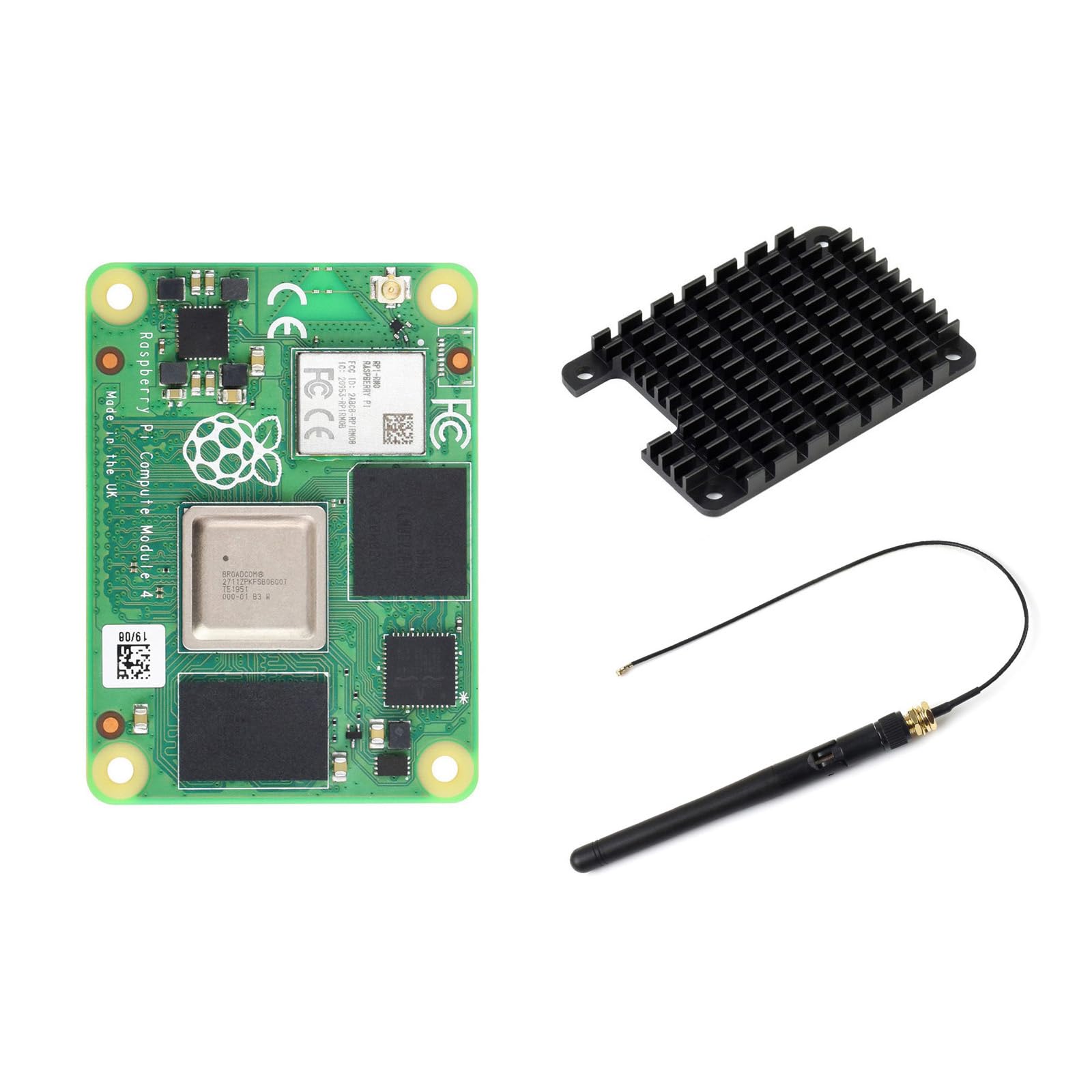 Waveshare Pi Compute Module 4 Comes with Heatsink 4GB RAM 32GB eMMC Flash with WiFi