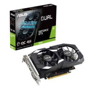 asus dual geforce® gtx 1650 v2 oc edition 4gb gddr6 (pcie 3.0, 4gb gddr6 memory, hdmi 2.0b, displayport 1.4a, dvi-d, ip5x dust resistant, auto-extreme)