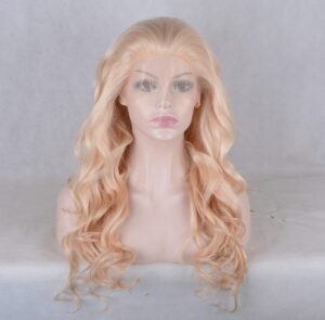 blonde body wavy human hair lace wigs with baby hair #613 loose wave 13x4 transparent lace wig for women