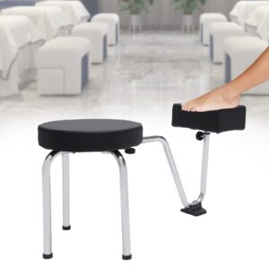 lifujundong modern style salon spa pedicure stool, foot rest stool chair height length adjustable, lightweight portable nail pedicure stool for beauty salon studio(black)