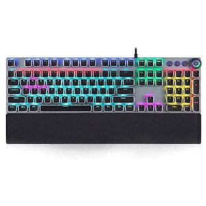 rmenst gaming keyboard, 104 keys, wired led backlit computer keyboard, usb mechanical keyboard for desktop/computer/pc