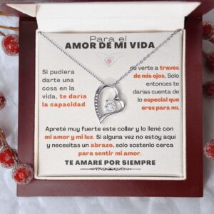 Para el Amor de mi vida - Collar Por siempre amor - forever love 18k Yellow Gold Finish/Cajita Estandard (Gratis)