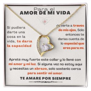 Para el Amor de mi vida - Collar Por siempre amor - forever love 18k Yellow Gold Finish/Cajita Estandard (Gratis)