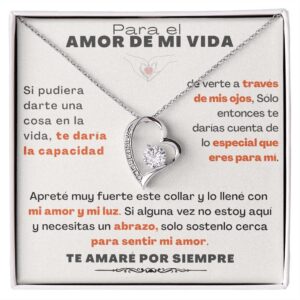 Para el Amor de mi vida - Collar Por siempre amor - forever love 18k Yellow Gold Finish/Cajita Estandard (Gratis)