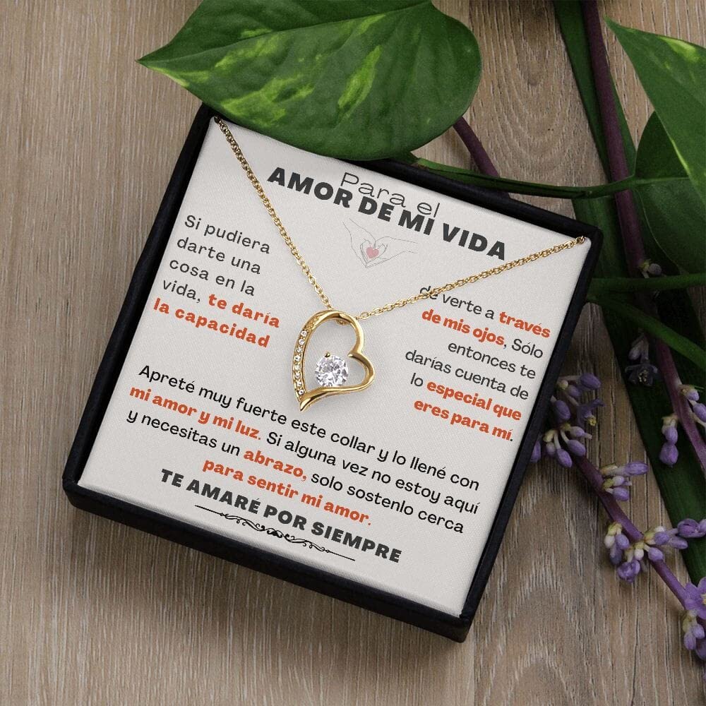 Para el Amor de mi vida - Collar Por siempre amor - forever love 18k Yellow Gold Finish/Cajita Estandard (Gratis)