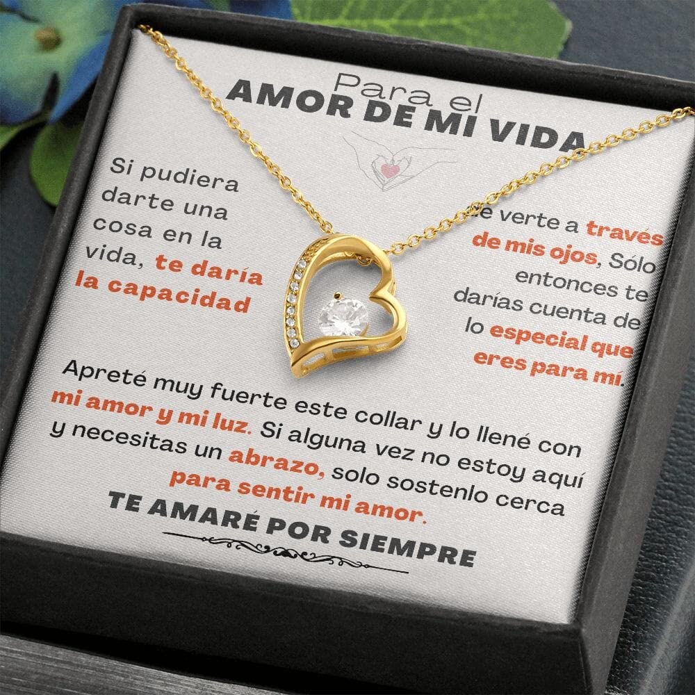 Para el Amor de mi vida - Collar Por siempre amor - forever love 18k Yellow Gold Finish/Cajita Estandard (Gratis)