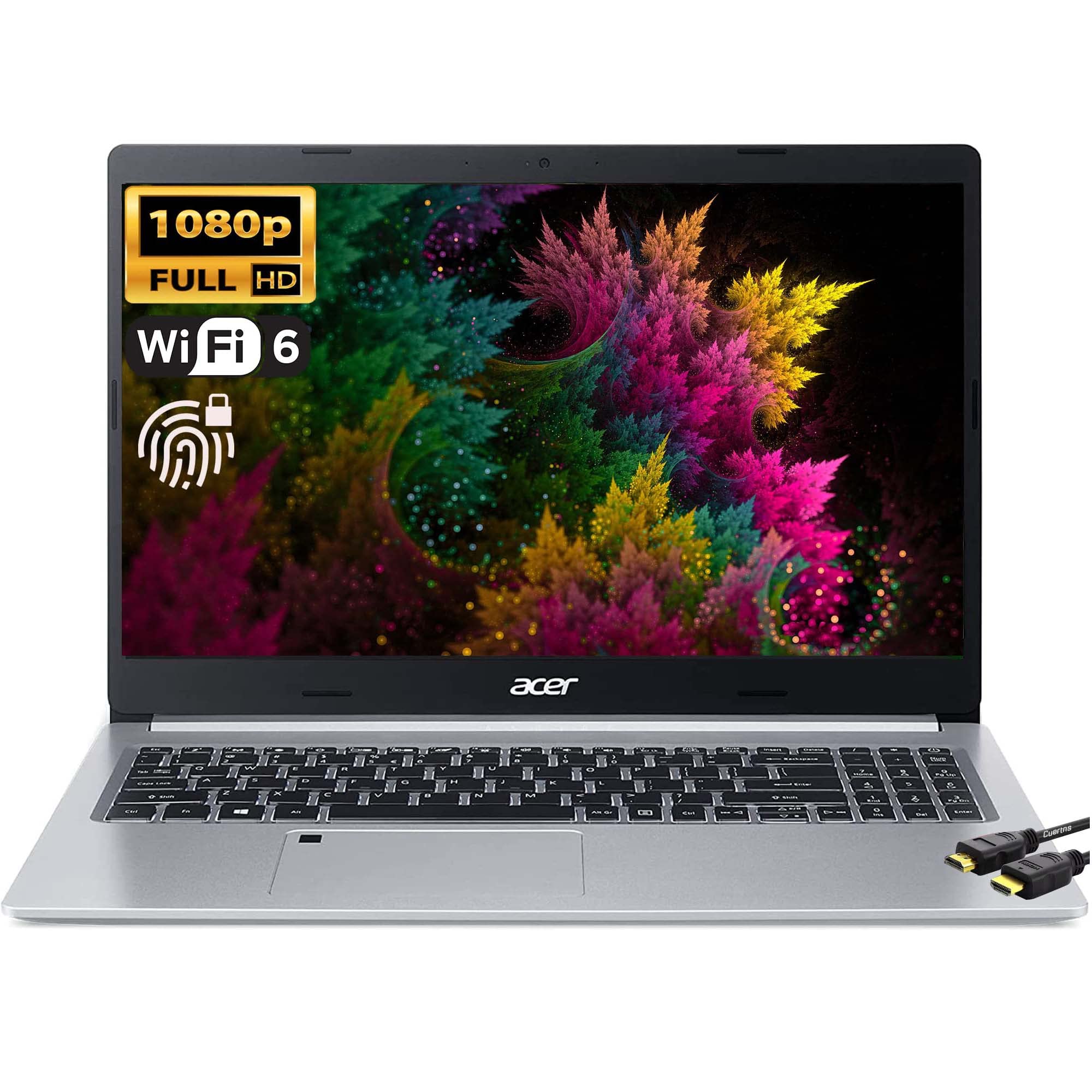 Acer Aspire 5 Slim Laptop, 15.6" Full HD IPS Display, 4-Core AMD Ryzen 3 3350U(Upto 3.5GHz,Beat i5-7200U), Backlit KB, Fingerprint, WiFi 6, Windows 11 S(20GB|1024GB SSD)