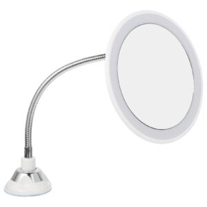 frcolor lighted makeup mirror suction cup makeup mirror vanity magnifying glass led makeup mirrors 360 degree rotation for cosmetic vanity magnifying glass round mirror