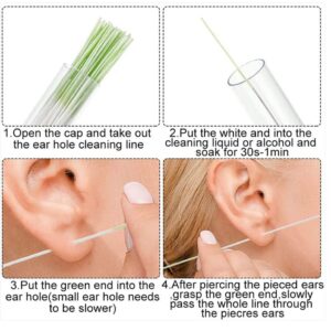 120 Earrings Earhole Cleaner Earhole Dental Floss Perforation Earhole Cleaning Thread, Perforation Care Cleaning Tool